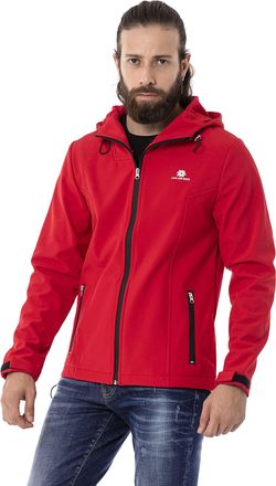Cipo & Baxx Herren Mantel CJ285 Rot - Stylische Winterjacke im modernen Design mit warmem Innenfutter, abnehmbarer Kapuze und funktionalen Details f&uuml;r kalte Tage 