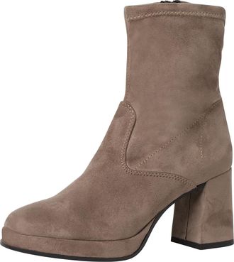 Tamaris Damen Boots mit Absatz Textil Blockabsatz; PEPPER/braun; 39 EU