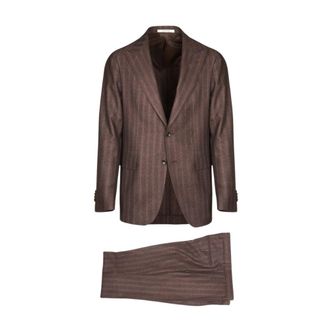 Tagliatore Costume classique &agrave; rayures chevrons - Homme - Costumes - Brun - Taille: L