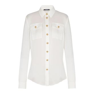Balmain Sheer Silk Shirt - - Blouses & Shirts - Damen - Wei&szlig; - 2XS
