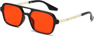 Generic Lunettes De Soleil Carrées À Petite Monture For Homme Et Femme, Idéales For Les Déplacements En Extérieur Ou Vacances(Red)