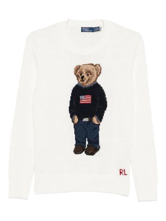 Polo Ralph Lauren pull à motif brodé - Blanc