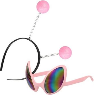 Hemoton Bandeau Cheveux Extraterrestre avec Lunettes Amusantes Accessoires de Costume Cosplay pour Fête Design Unique et Kit Lunettes Bandeau