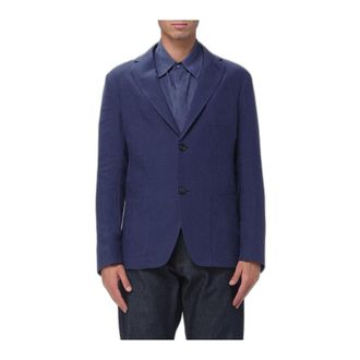 Emporio Armani Einknopf-Leinenblazer - - Jackets - Herren - Blau - L