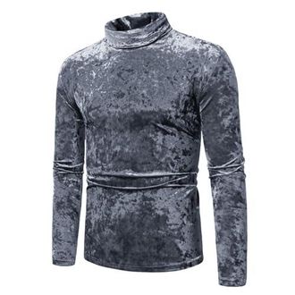 Generic Sous-v&ecirc;tement thermique pour homme - Sweat-shirt chaud pour homme - Printemps automne et hiver - Col montant - Chemise &agrave; manches longues - Velours dor