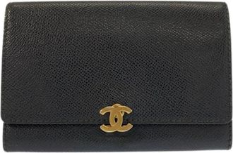 Chanel Portefeuille compact pr&eacute;-poss&eacute;d&eacute; Coco Mark - Femme - Pre-owned - Noir - Taille: ONE Size