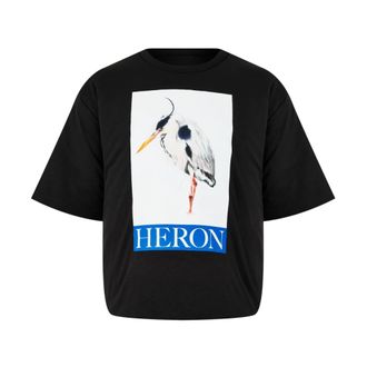 Heron Preston Vogel Logo Gepolstertes T-Shirt Schwarz Baumwolle - - Tops - Herren - Schwarzk - M