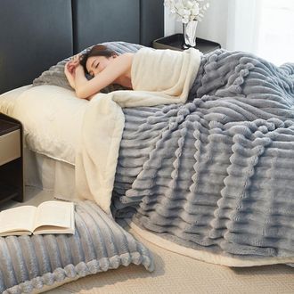 Generic Luxus Kunstfelldecke - Sherpa Schafdecke - Comfort Luxuri&ouml;se Flauschige Flauschige Decke - Dicke Sofadecke Couchdeck,F,180x200CM/71x79in