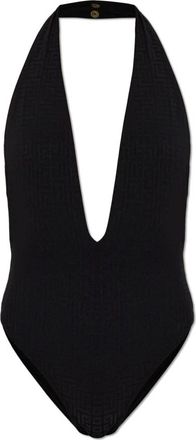 Balmain Femme, Maillots de bain, Noir, Taille: 42 FR Maillot de bain dos nu &agrave; monogramme jacquard