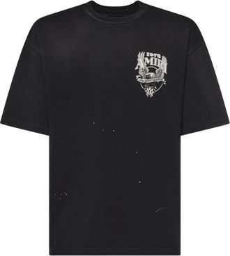 Amiri Homme, Tops, Noir, Taille: M T-shirt oversize en coton &agrave; col rond