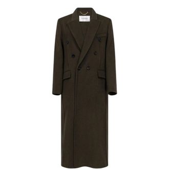 Victoria Beckham Catriona Zweireihiger Mantel - - Coats - Damen - Gr&uuml;n - 2XS