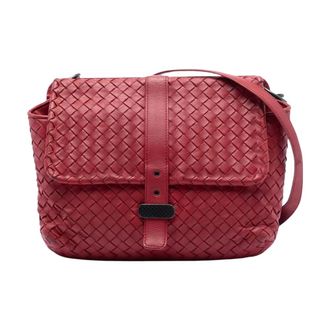 Bottega Veneta Sac bandouli&egrave;re vintage en cuir tress&eacute; Pre-owned - Femme - Pre-owned - Rouge - Taille: ONE Size