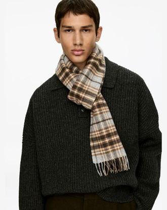 Arket Karierter Wollschal -Beige