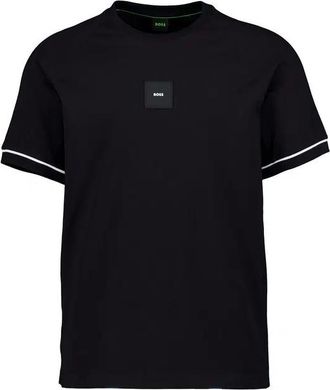 HUGO BOSS Herren T-Shirt schwarz Baumwoll-Stretch