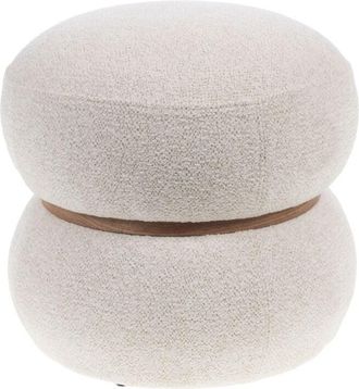 Amadeus Amadeus - Pouf rond 38x38x36 cm en tissu beige