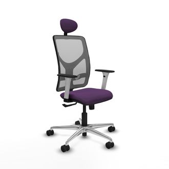 Piqueras y Crespo Neigbarer Schreibtischstuhl mit wei&szlig;en und schwarzen Armlehnen, h&ouml;henverstellbare Lendenwirbelst&uuml;tze und festes Kopfteil, ausgestattet mit 3 Positione