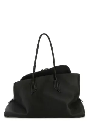 The Attico Leather Curved Shoulder Bag - Black