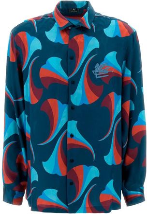Etro Homme, Chemises, Multicolore, Taille: XL Chemise en Soie Imprim&eacute; Floral
