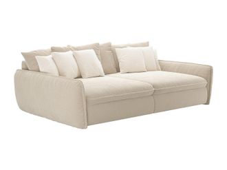 Vente-Unique Sofa 4-Sitzer - Tiefe Sitzfl&auml;che - Chenille-Stoff - Taupe - GIANOLA von Maison C&eacute;phy
