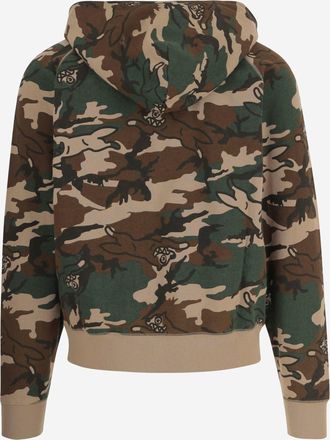 Icecream Mens Zip Hoodie With Camouflage Print Multicolour Cotton Sweatshirts Sweater