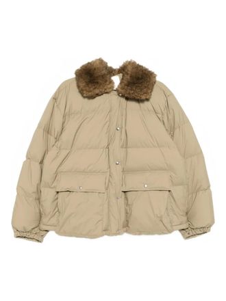 JNBY veste &agrave; col en peau lain&eacute;e - Tons neutres