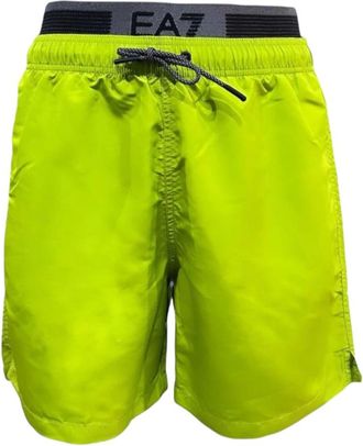 Emporio Armani Homme, Maillots de bain, Vert, Taille: XL Short de bain Logo Series avec bande logo