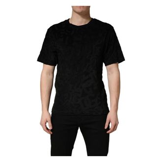 Dolce & Gabbana Homme, Tops, Noir, Taille: XS DG Mania Logo Print Casual T-shirt