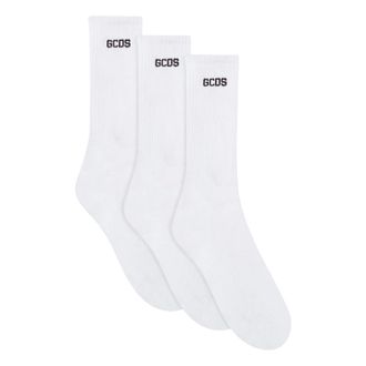 GCDS Gcds, Femme, Sous-v&ecirc;tements, Blanc, Taille: 38 FR Essentials Chaussettes 3 Paires