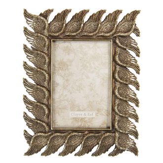Clayre & Eef Fotorahmen Bilderrahmen Rahmen 19 * 2 * 24 cm / 10 * 15 cm goldfarbend Polyresin 2F0771