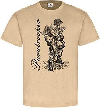 Copytec T-shirt US Paratrooper Army WW2 USA Parachutists Airborne Normandy 1944 23140 - Beige - Medium