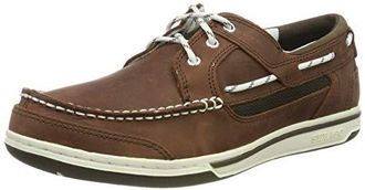 Sebago Triton Three Eyelets NBK, Chaussures bateau Homme, Brown-DkBrown, 44 EU