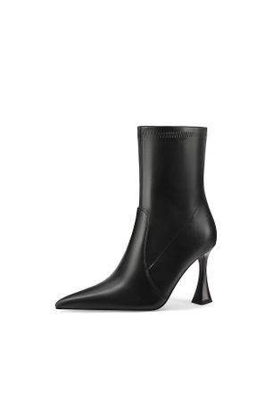 Queen Helena K3413 Stiefeletten mit seitlichem Rei&szlig;verschluss f&uuml;r Damen, Schwarz Pu, 38 EU