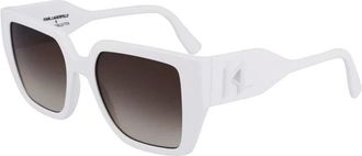 Karl Lagerfeld Femme, Accessoires, Blanc, Taille: 52 MM Kl6098S 105 Lunettes de soleil