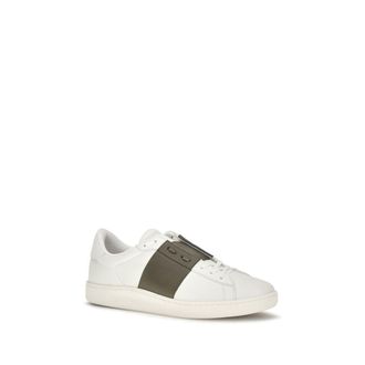 Valentino Garavani Leather Low-Top with Tonal Band Sneaker - White