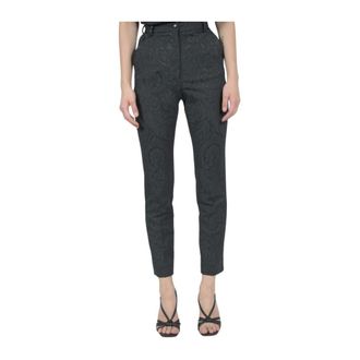 Dolce & Gabbana Pantalon &agrave; broderies florales - Femme - Pantalons - Noir - Taille: 34 FR