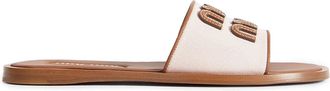 Miu Miu Canvas and Leather Slides