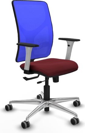 Piqueras y Crespo Liegestuhl aus PC, mit Armlehnen in Wei&szlig; und Schwarz, h&ouml;henverstellbare Lendenwirbelst&uuml;tze, ausgestattet mit Syncro/Traslack und Schneideschaum, Blau/