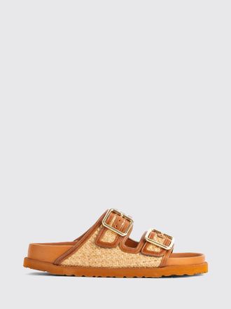Birkenstock Sandales 1774 Arizona en raphia et cuir avec double bride