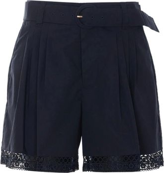 Twinset Femme, Shorts, Noir, Taille: 40 FR Embroidery Belted Shorts
