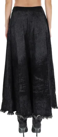 Diesel Cotton Hemp Blend Skirt - Black