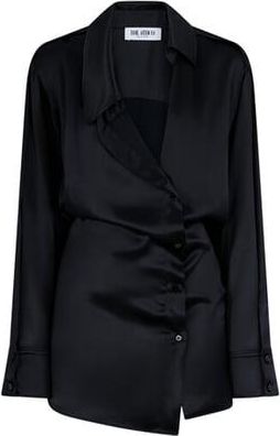 The Attico Robe chemise courte asym&eacute;trique