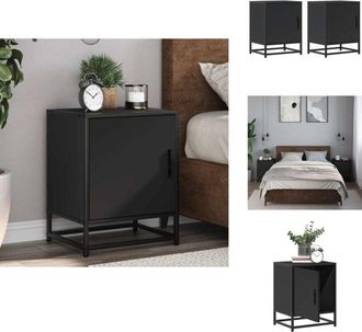vidaXL Nachttische 2 Stk. Schwarz 40x31x50 cm Holzwerkstoff und Metall - Nachttisch - Nachttische - Nachttischschrank - Nachtschrank