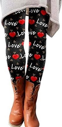 Generic Leggings pour la Saint-Valentin 2026 pour la course &agrave; pied, No&euml;l, le P&egrave;re No&euml;l, Pilates, f&ecirc;te, bonhomme de neige, I, L