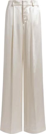 Alberta Ferretti Femme, Pantalons, Beige, Taille: 40 FR Pantaloni Shiny Satin