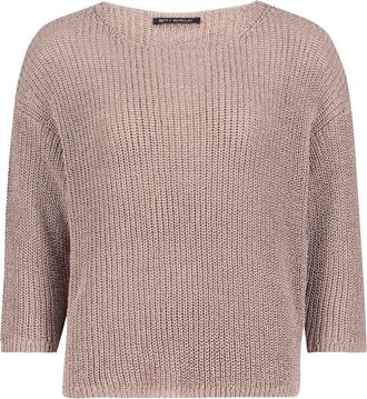 Betty Barclay Damen Basic-Strickpullover mit Rippenstruktur 38, Powder Pearl