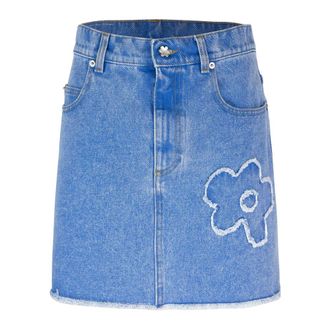 Marni Femme, Jupes, Bleu, Taille: 34 FR Mini-jupe en jean avec écussons brodés
