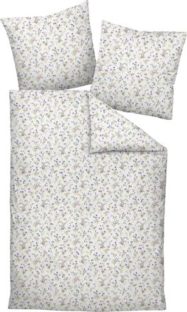 Janine Bettw&auml;sche Feinbiber Beere-gr&uuml;n-Natur Gr&ouml;&szlig;e 1x 135x200 cm + 1x 80x80 cm