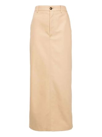 Wardrobe.NYC button back midi skirt - Tons neutres