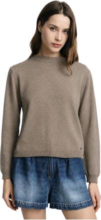Please Femme, Pulls, Beige, Taille: ONE Size Pull Ras du Cou avec Noeuds