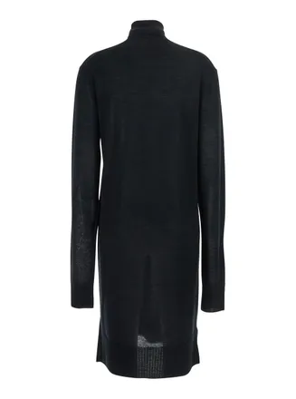 Toteme Womens Black Turtleneck Dress With Side Slits Wool